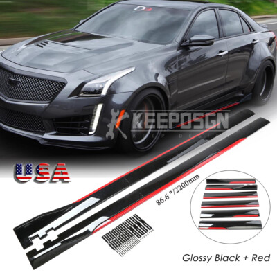 For Cadillac CTS V Coupe Side Skirts Body Kit Splitter Rocker Panel ...