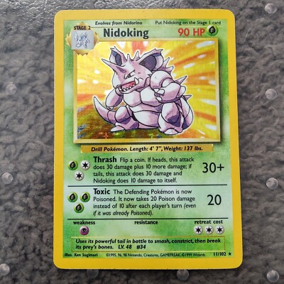 Pokémon TCG Nidoking Base Set 11/102 Holo Unlimited Holo Rare Mint/NM ...