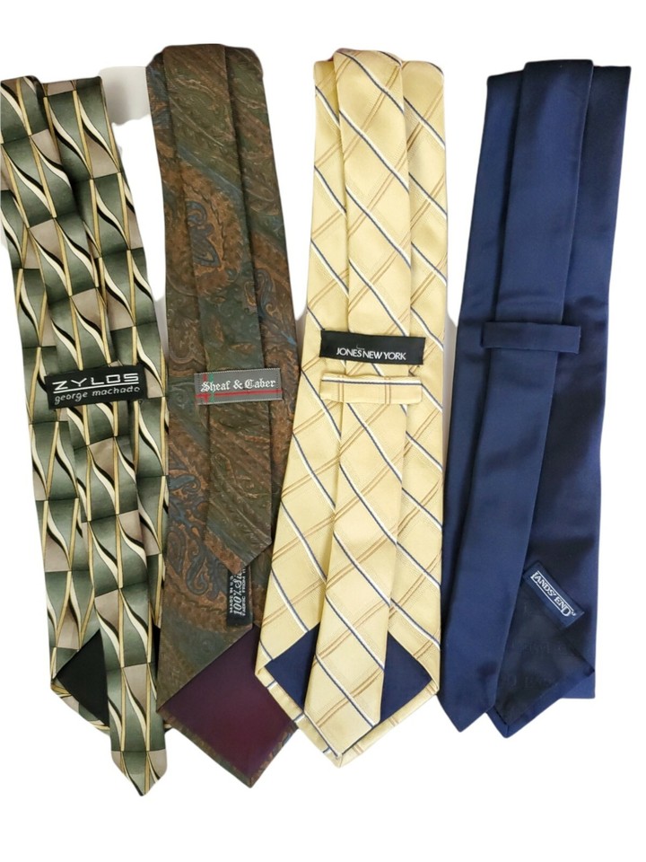 Lot of 4 Men's Ties 100% Silk Zylos, Sheaf & Caber, Jones New York ...
