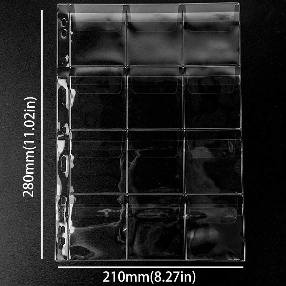 Coin Pocket Pages - 12 Pockets Standard 9-Hole Coin Pocket Inserts ...