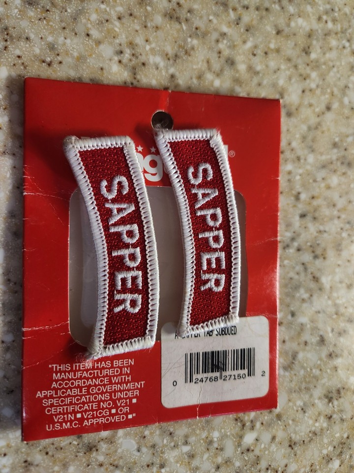 GENUINE U.S. ARMY EMBROIDERED TAB: SAPPER - COLOR - PAIR | eBay