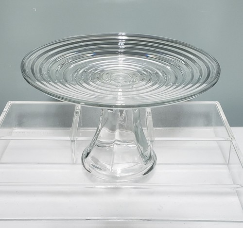 Vintage Anchor Hocking Park Avenue Ribbed Glass Cake Stand 8" wide ...