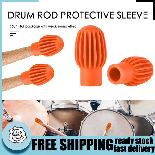 2 Pcs Silicone Drumstick Silent Tip Drum Stick Sleeve Caps Drum ...