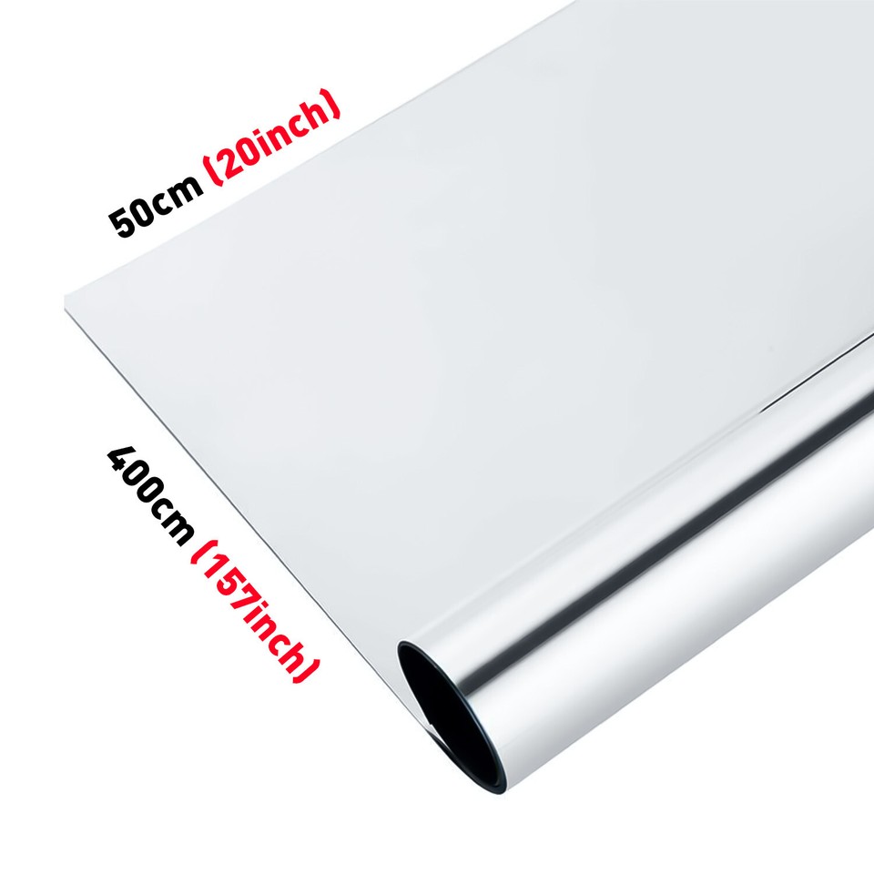 ONE WAY MIRROR TINT FILM 50x400CM silvery PET Sun Block Privacy Home ...