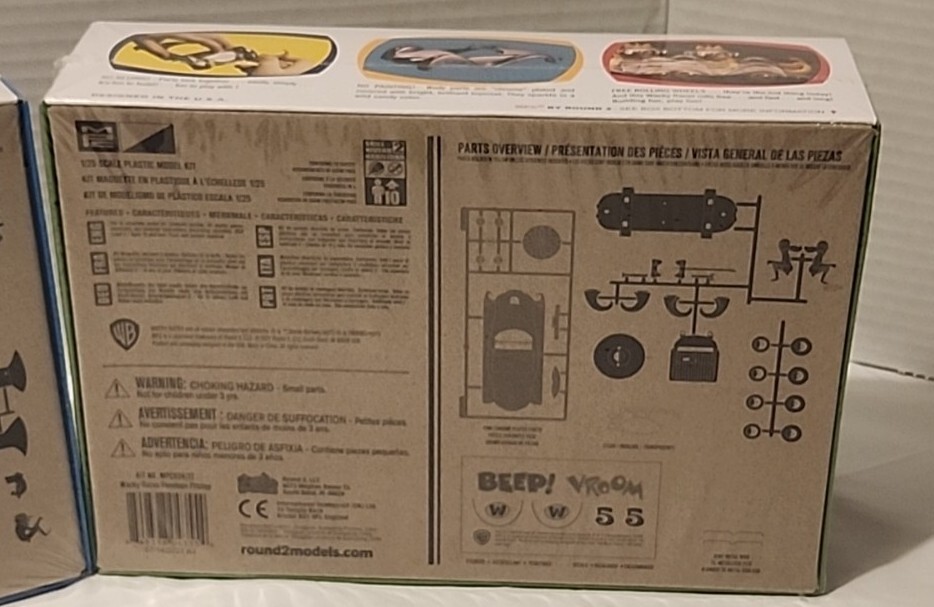 2 Wacky Races Model Kits - Mean Machine, Compact Pussycat MPC934 ...