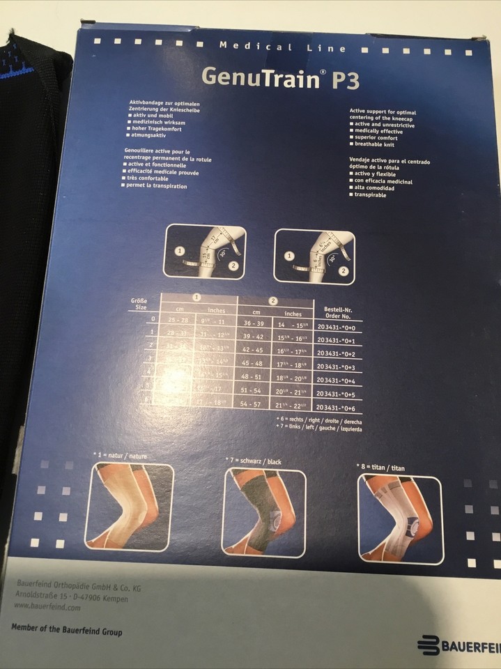 Bauerfeind - GenuTrain P3 Knee Support -Right Knee - Size 5 Color ...