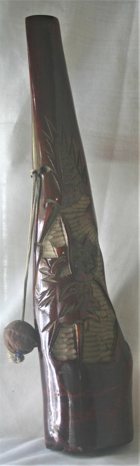 Japanese Fine Antique Massive Wood “Demon” Pipe Carved, Kyoto, Netsuke ...