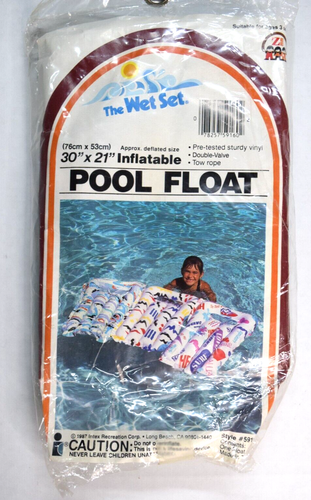 The Wet Set Pool Float New in Package 1987 Geo Print Vintage Inflatable ...