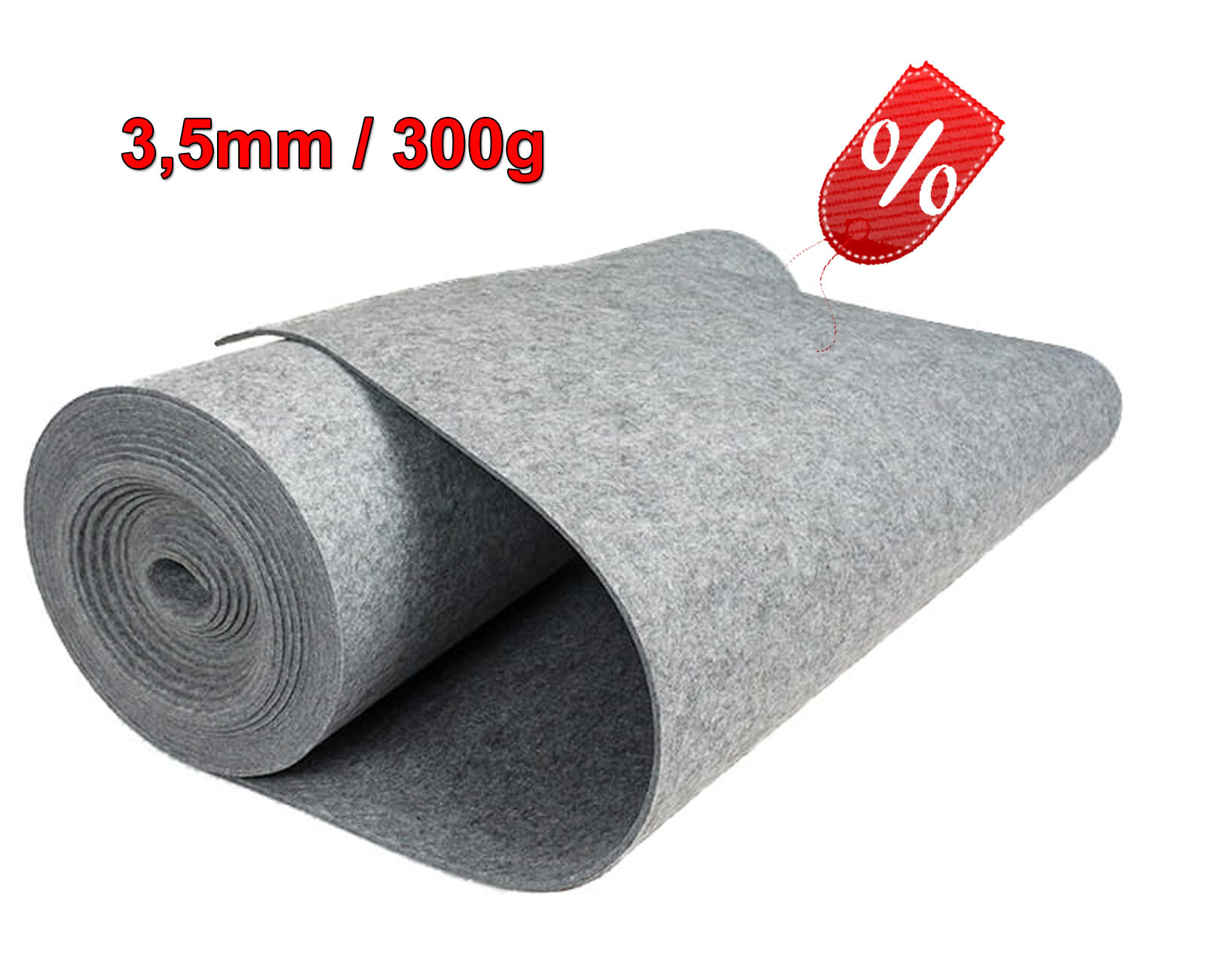 Filz Grau PRO Stabilisierter Filzstoff Stark 3,5mm 5,5mm 7,5mm AUTOFILZ ...