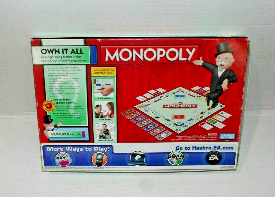 2008 Parker Brothers Monopoly Board Game w/Speed Die in box. NOT ...