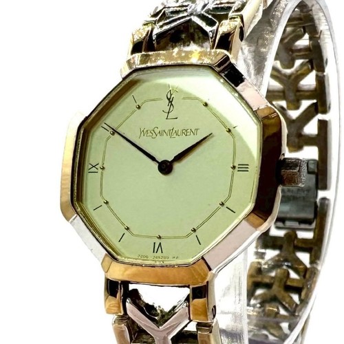 Yves Saint Laurent Breath Watch Women's Steel Band Gold Dial Roman ...