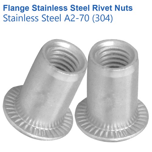 M4 M5 M6 M8 M10 STAINLESS STEEL RIVNUTS KNURLED FLANGE THREADED INSERT ...