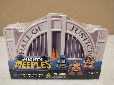 Cryptozoic MIGHTY MEEPLES Hall of Justice Tin Set w/7 DC Figures Sealed ...