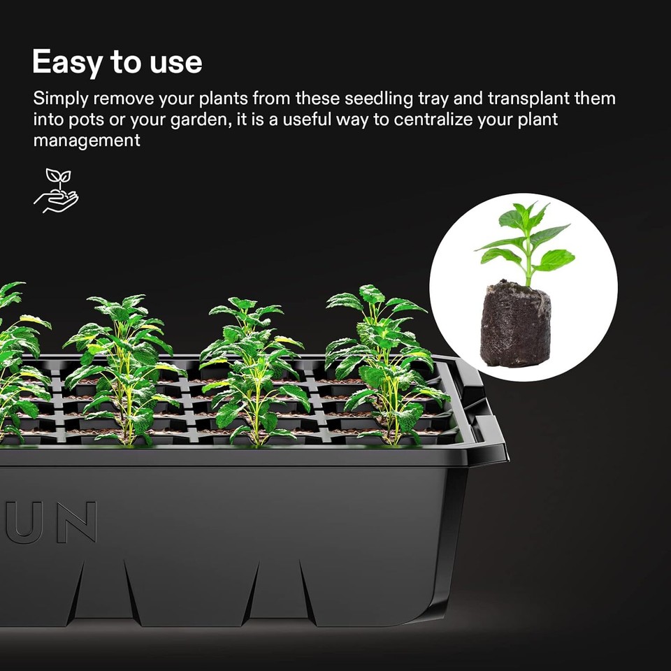 VIVOSUN 6-Pack Seed Starter Trays 240-Cell w/ 3.6" Higher Cover ...