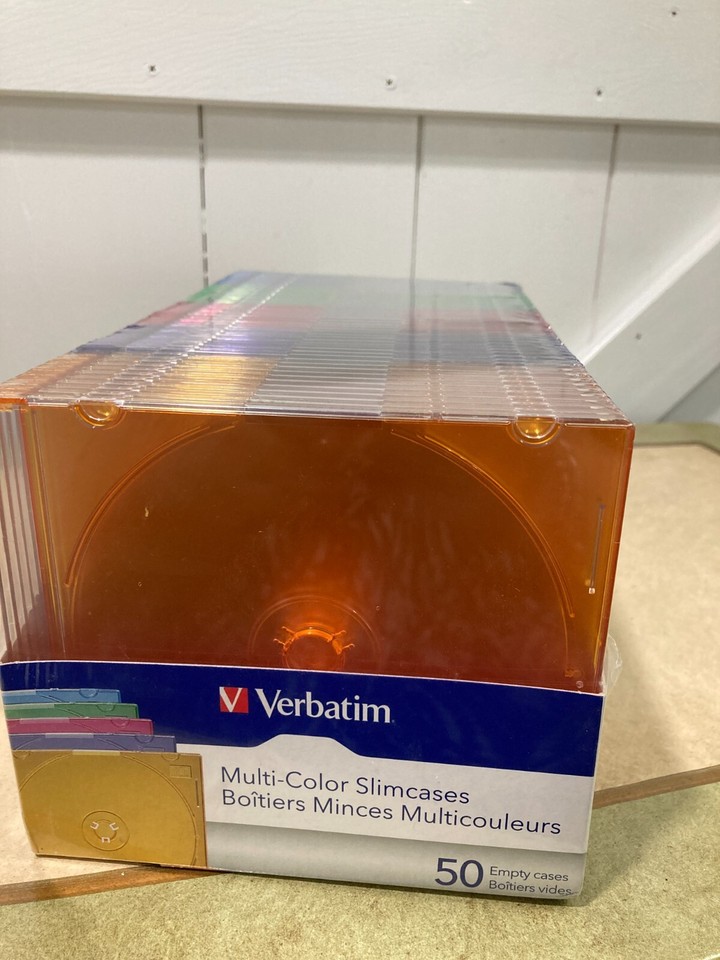 VERBATIM DVD 50 PACK BLANK NEW DISK CASES MULTI COLORED CASES | eBay