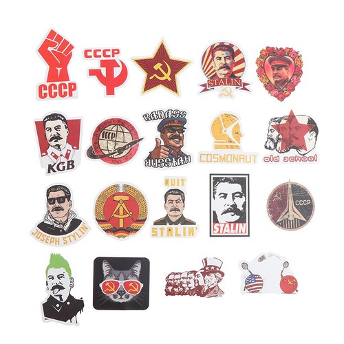 50PCS Mixed Soviet Union Stalin USSR CCCP Stickers PVCLuggage Skatebo ...