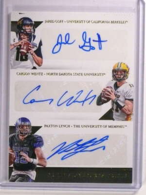 2016 Prime Signatures Jared Goff Carson Wentz Lynch autograph rc #d12 ...