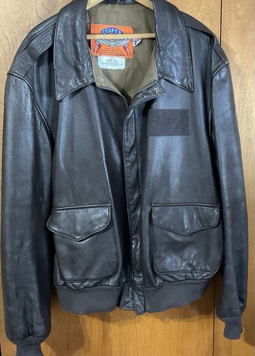 VTG. COOPER A-2 Bomber Jacket 52L Brown Military Flight Coat | eBay