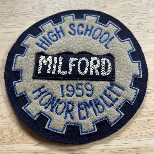 Vintage “RARE” 1959 MILFORD High School Honor Emblem Patch | eBay