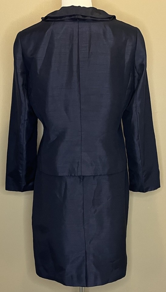 John Meyer 14P 2 Piece Skirt Suit Petites Ruffles Hidden Buttons ...