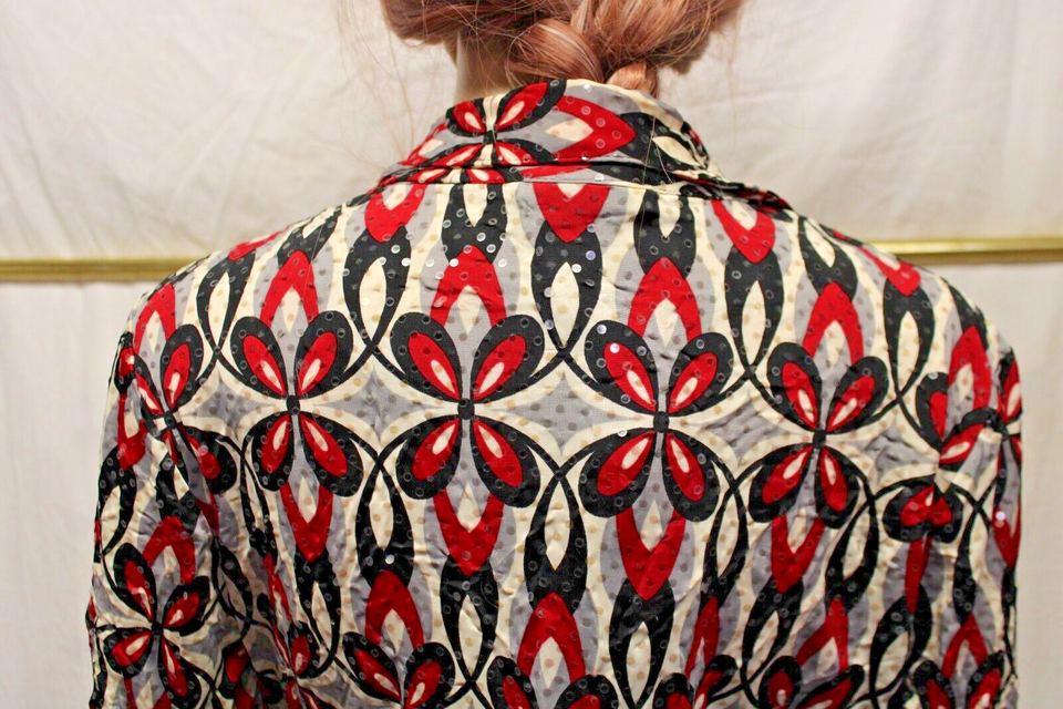 Studio 1940 Women's 2pc Blouse Rustic Red, and White size M 3/4 Sleeve ...