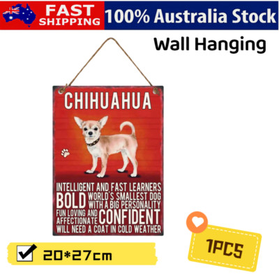 Chihuahua Dog Sign Metal Wall Door Hanging Dogs Sign Colourful Home ...