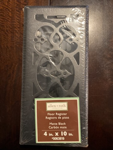 Allen + Roth Floor Register Matte Black 4”x10” Vent Cover -New #0063819 ...