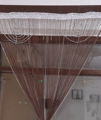 Polyester Threads String Hanging Beautiful Door Curtain Color Coffee ...