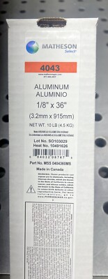 10lb - 4043 1/8" x 36" Aluminum TIG Welding Filler Rod - Matheson ...