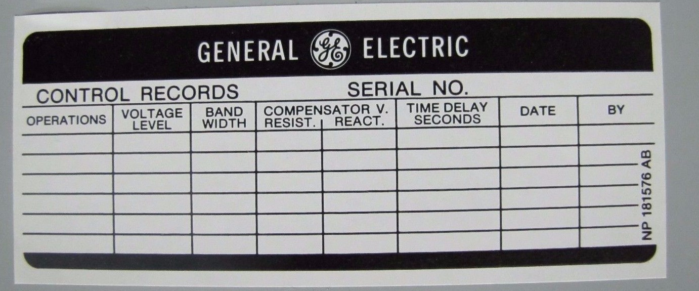 GENERAL ELECTRIC GE VR-1 SM-3 Q554950-TOR 7620/13200Y STEP VOLTAGE ...