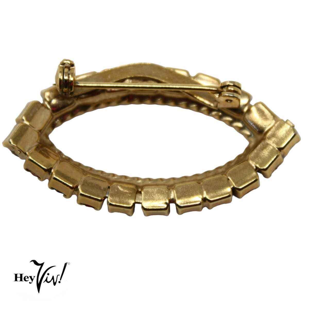 Vintage Red White & Blue Rhinestone Oval Circle Pin Patriotic 1 3/4 ...