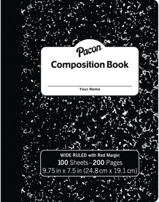 Composition Notebook - Wide-Ruled - 100 Sheets - Pacon Brand | eBay