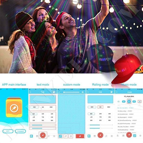 Programmable LED Message Hat Snapback Baseball LED Hat Hiphop Hat Men ...