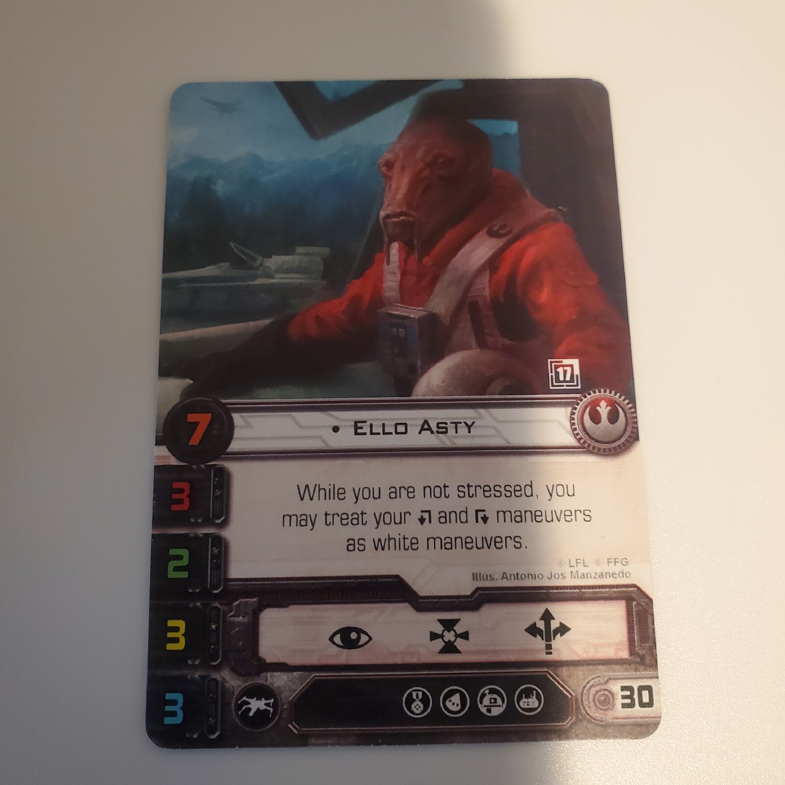 Star Wars Miniatures X-Wing Pilot Card ELLO ASTY Rebel | eBay