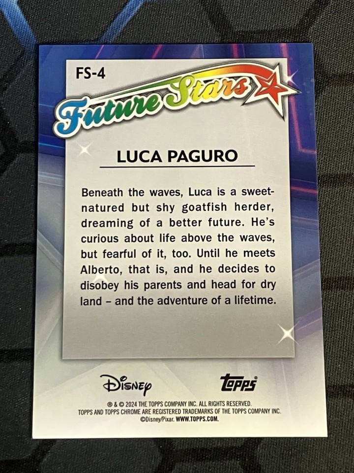 2024 Topps Chrome Disney Luca Paguro #FS-4 Refractor Future Stars ...