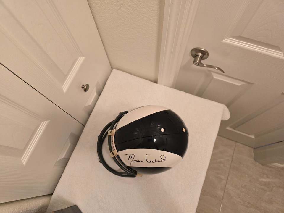 RARE Roman Gabriel Rams Autographed Riddell Pro Line Full Size Football ...