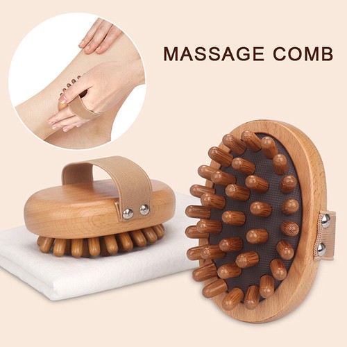 Wooden Hair Comb Body Meridian Massage Oil Spa Dredging Acupoint Scalp ...