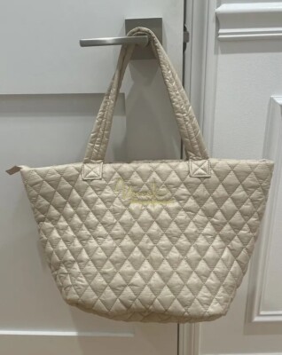 LUXURY Uneek Benjamin Javaheri Quilted Beige Nude Tote Hobo Weekender ...