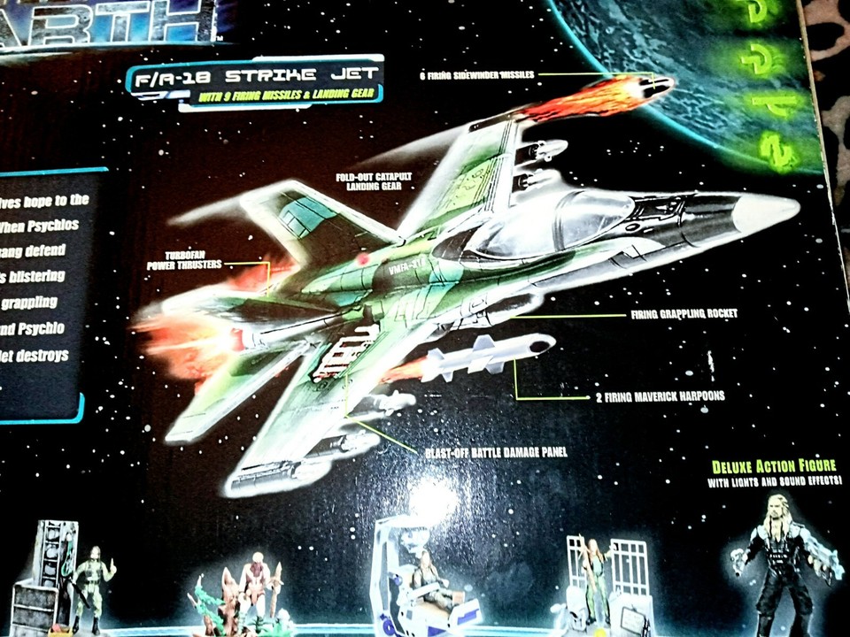 RARE Toy - 1999 Battlefield Earth FA-18 Strike Jet & JET Patch | eBay