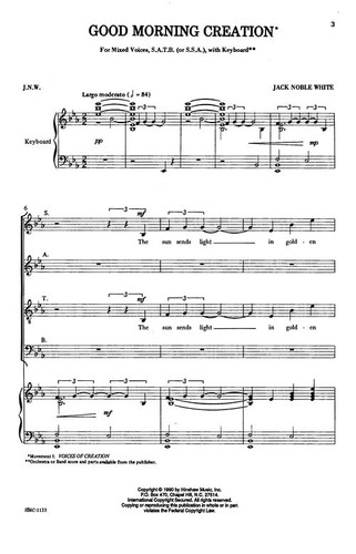Good Morning Creation SATB Jack Noble White | eBay