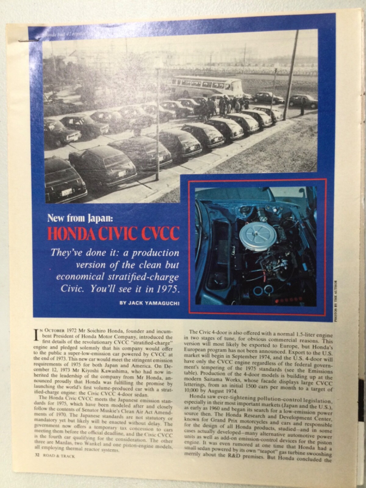 HondaArt50 Vintage Article 1975 Honda Civic CVCC April 1974 5 page | eBay