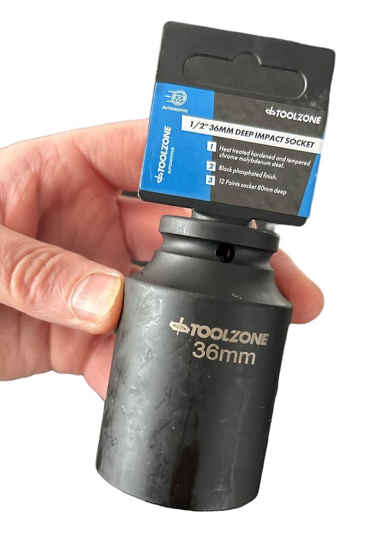 1/2" Drive 36mm Deep Impact Socket 12 Point Hub Fly Wheel Sockets 80mm ...