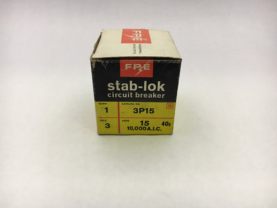 Federal Pacific 3P15 NIB 3p 240v 15a stablok snap in breaker see ...