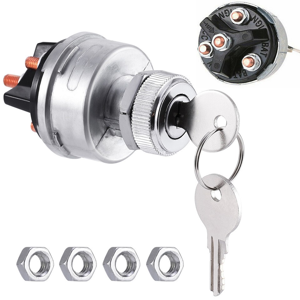 2-PACK Universal Ignition Switch With Key 4 Position 12V For Car Truck ...