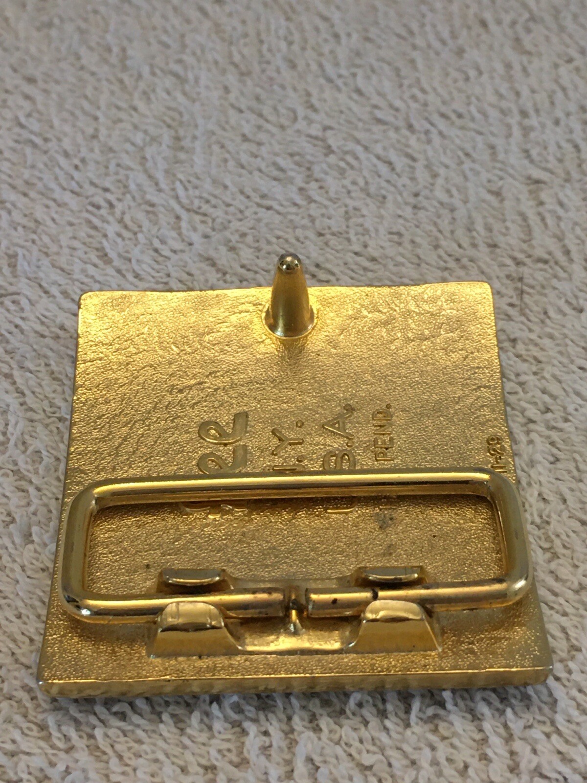 Vintage Lee Belt Buckle Patent Pending Scale Design - Gem