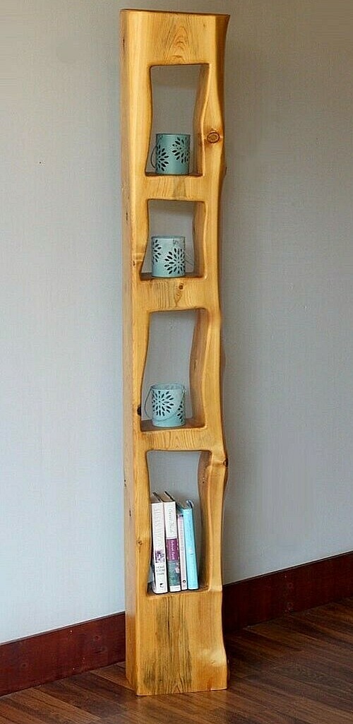 Book Shelves Rough Cedar 3 Shelf Cedar Bookcase By BarroneFarm On Etsy