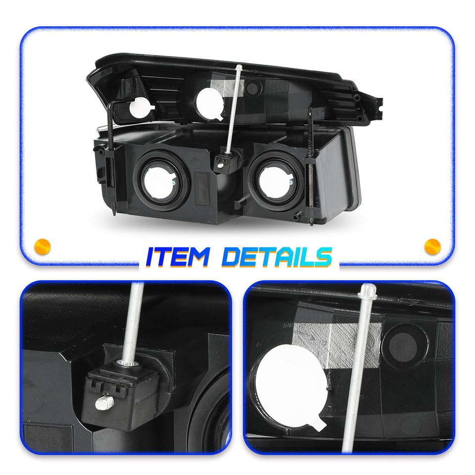 Headlights For 2002-2006 Black Housing Chevy Avalanche Body Cladding ...