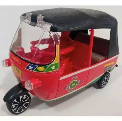 Mini Toy Set Tuk-Tuk Taxi Rickshaw Three Wheeler Plastic For Kids Red ...