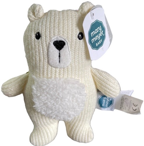 Mary Meyer Knitted Plush Teddy Bear Polar Soft Toy Rattle 7 in Soothing ...