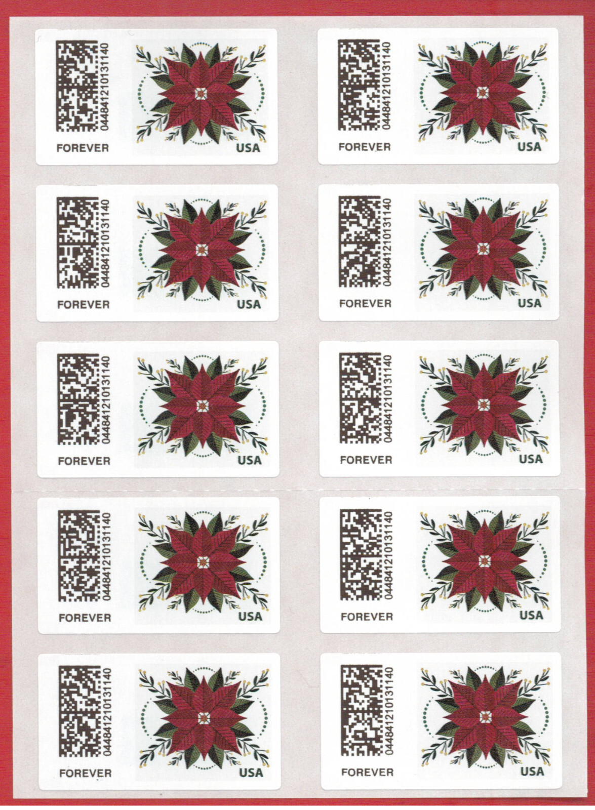 US SC#CVP114 Poinsettia Kiosk ATM forever sheet (10 stamps) MNH 2024 | eBay